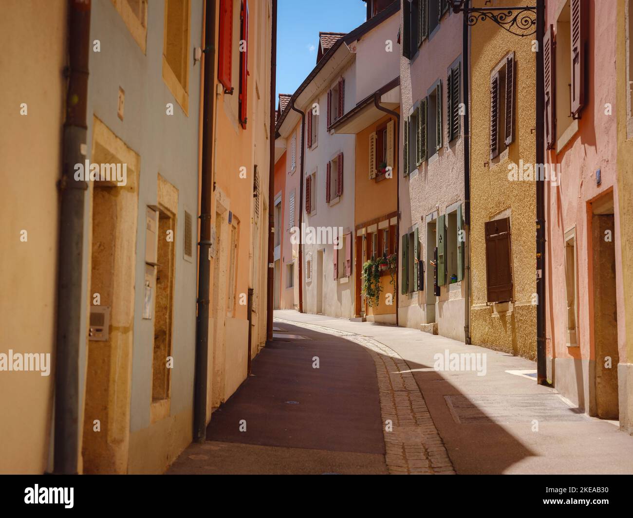 DELEMONT SWITZERLAND, JULY 5, 2022: historical Buildings in the city ...