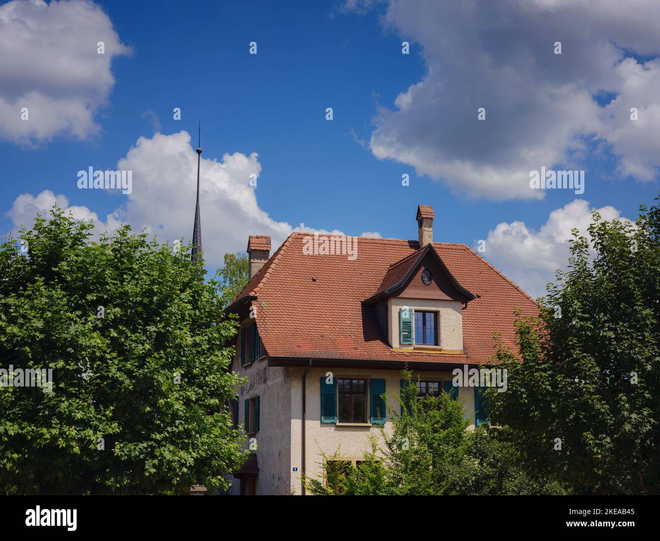 DELEMONT SWITZERLAND, JULY 5, 2022: historical Buildings in the city ...