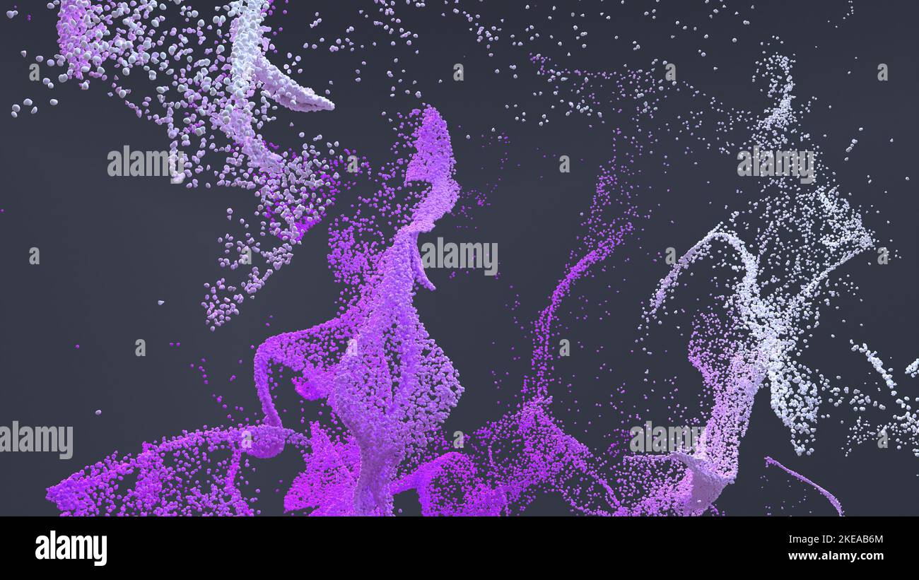 3D rendering of turbulent wave of sand particles with vivid color Stock ...
