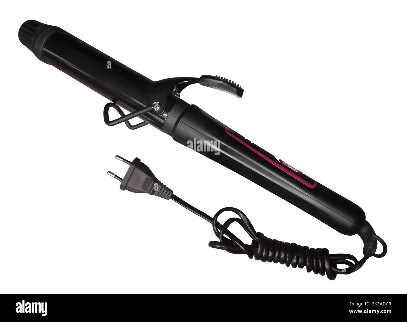 Electric curling iron isolated on white. Clipping Path included Stock ...