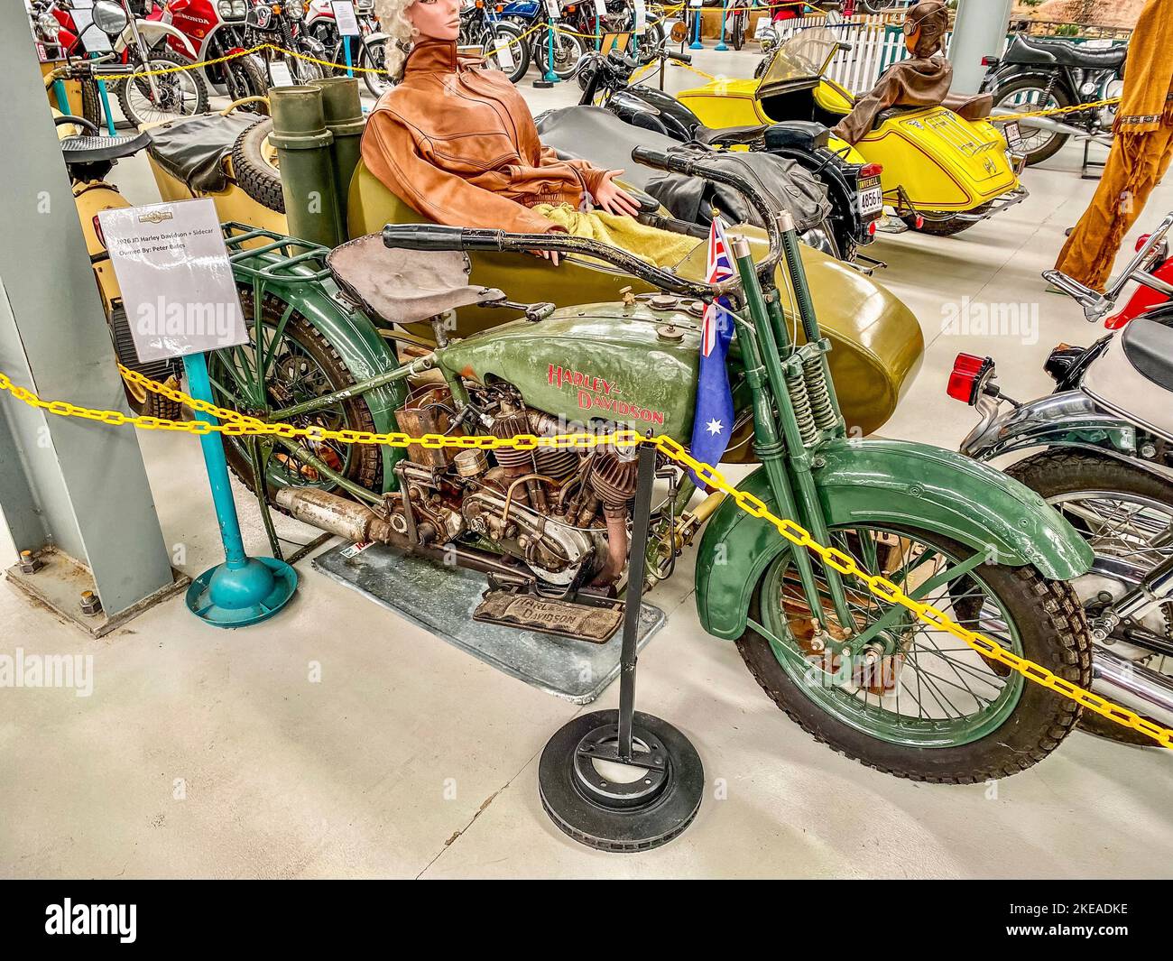 A 1926 Harley Davidson Motorcycle with Sidecar on Display at the ...
