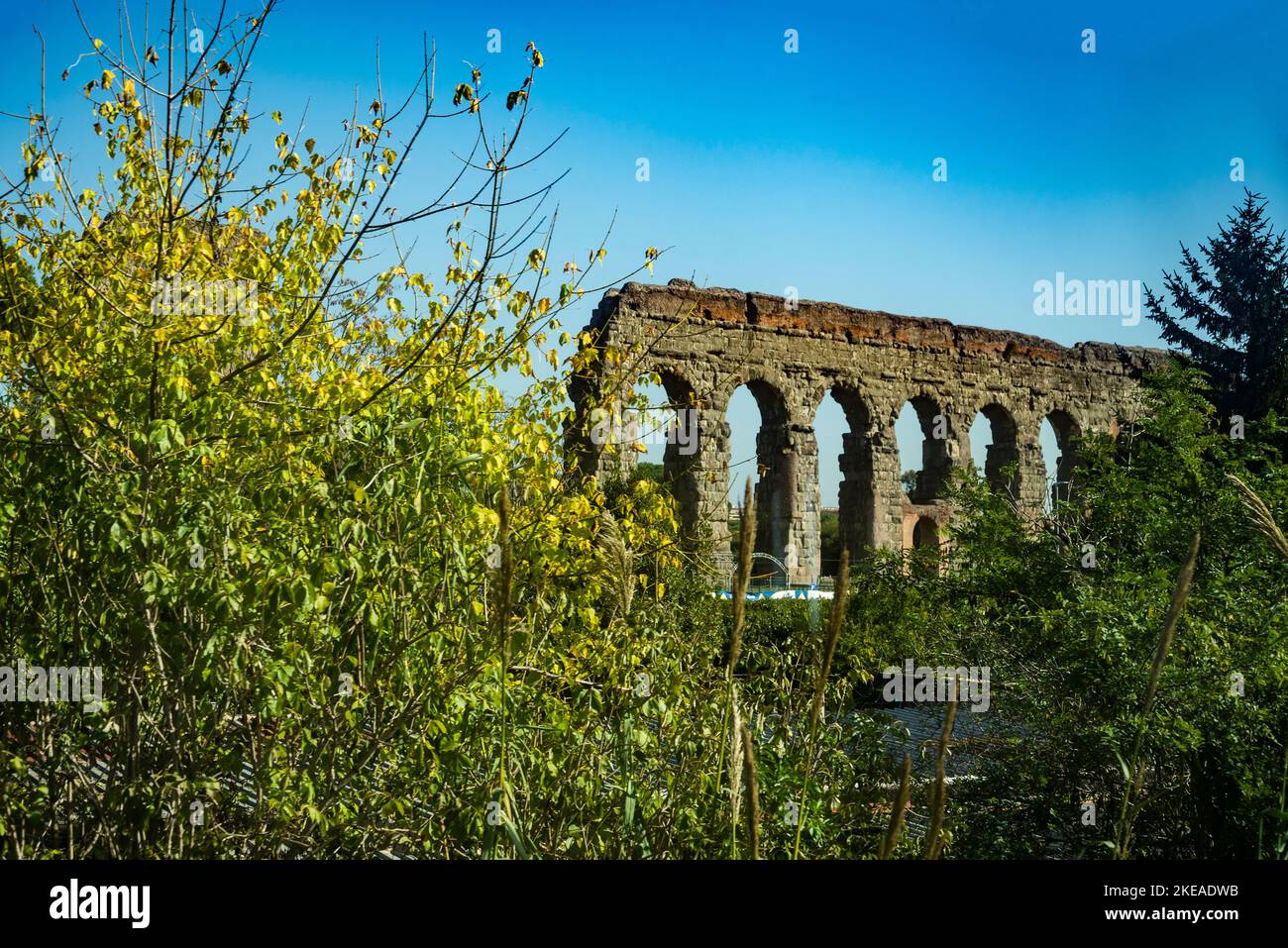 Ancient roman aqueduct ouside Rome, surrounded by trees Stock Photo - Alamy