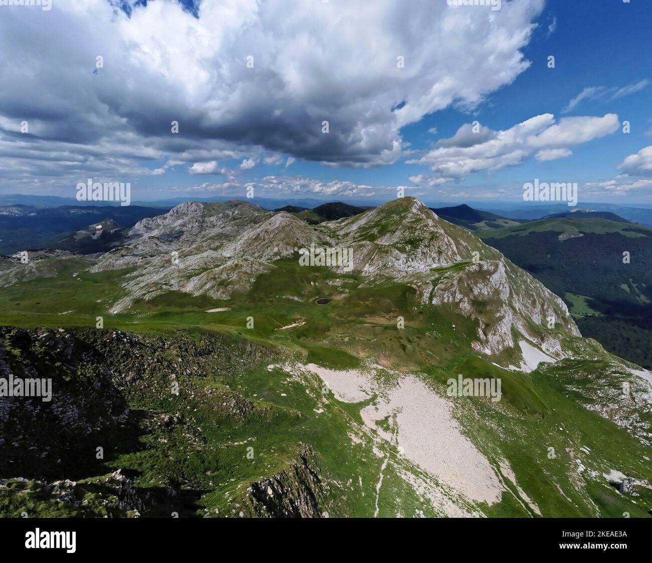 Zelengora mountains in Sutjeska National Park. Valley surrounded by ...