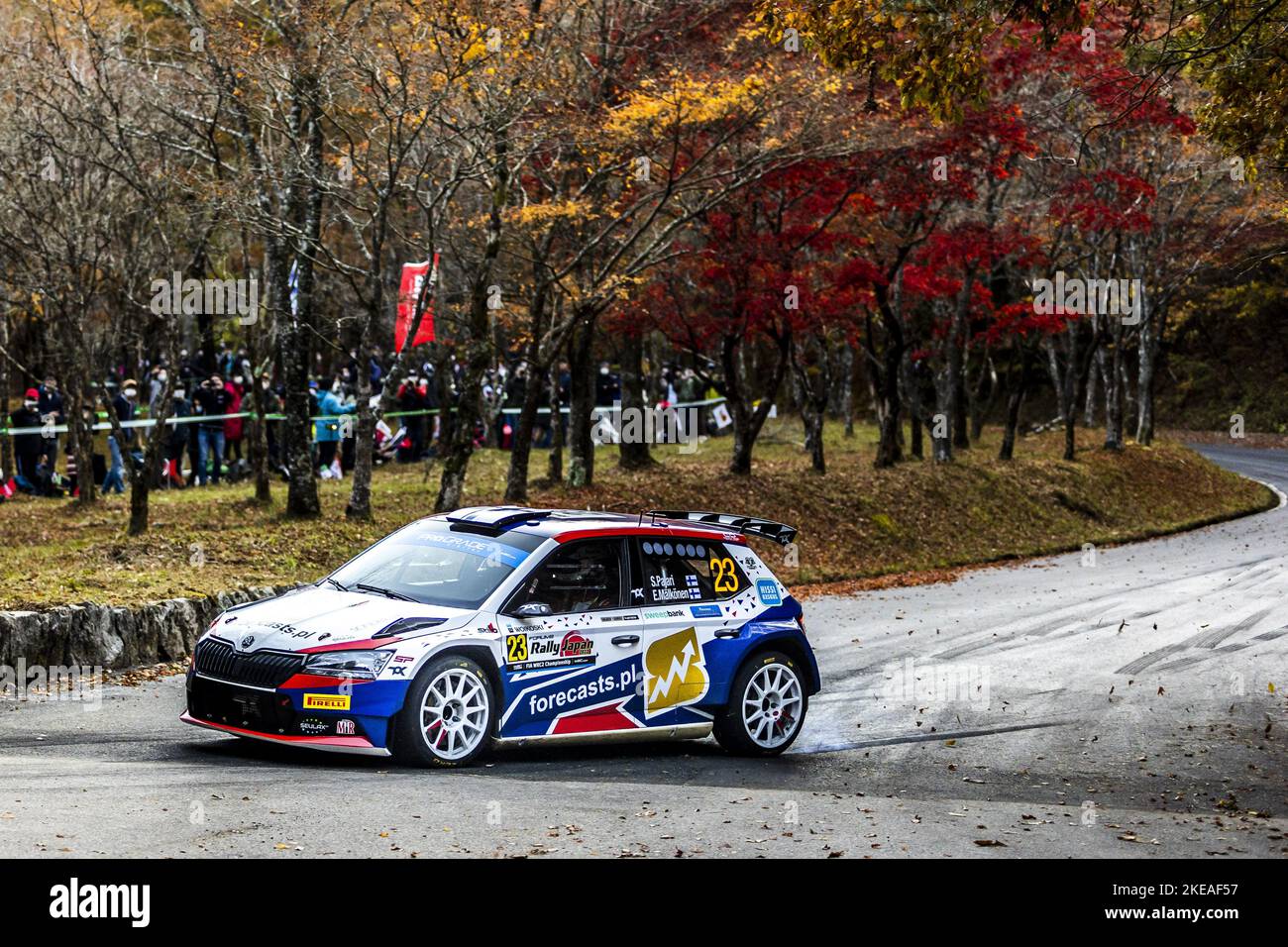 23 PAJARI Sami (fin), MALKONEN Enni (fin), Skoda Fabia Evo, action ...