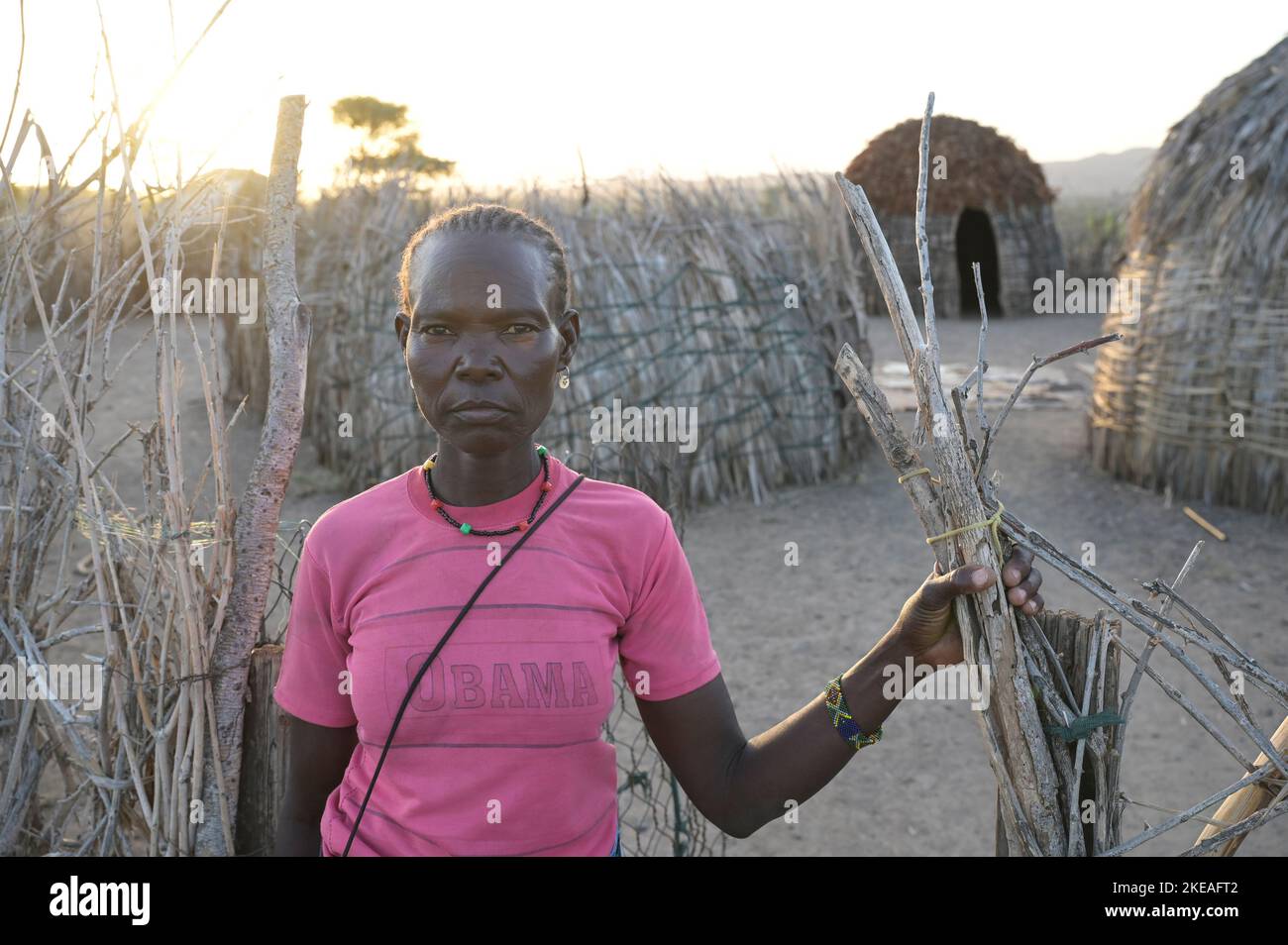 KENYA, Turkana, village Nariokotome, Turkana woman, the region suffers ...