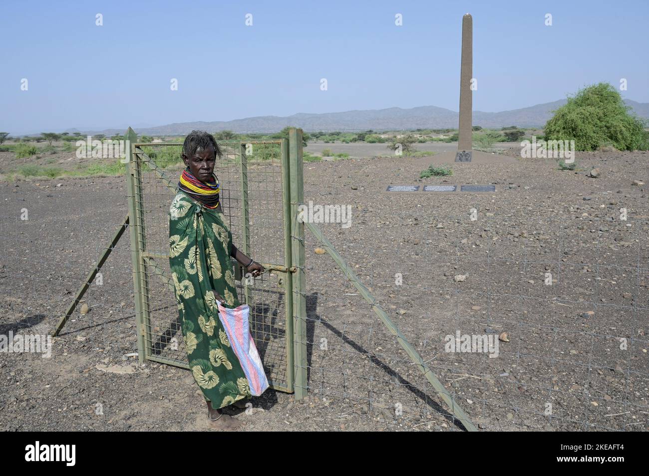 KENYA, Turkana, village Nariokotome, excavation site of Turkana Boy ...