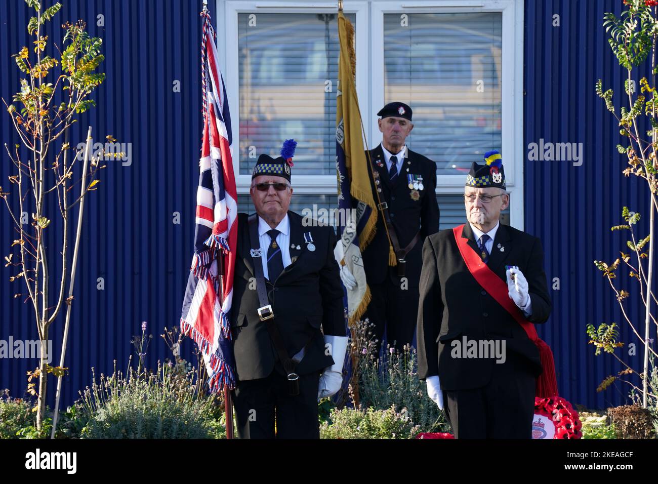 Armed forces veterans during an Armistice Day service at Poppyscotland ...