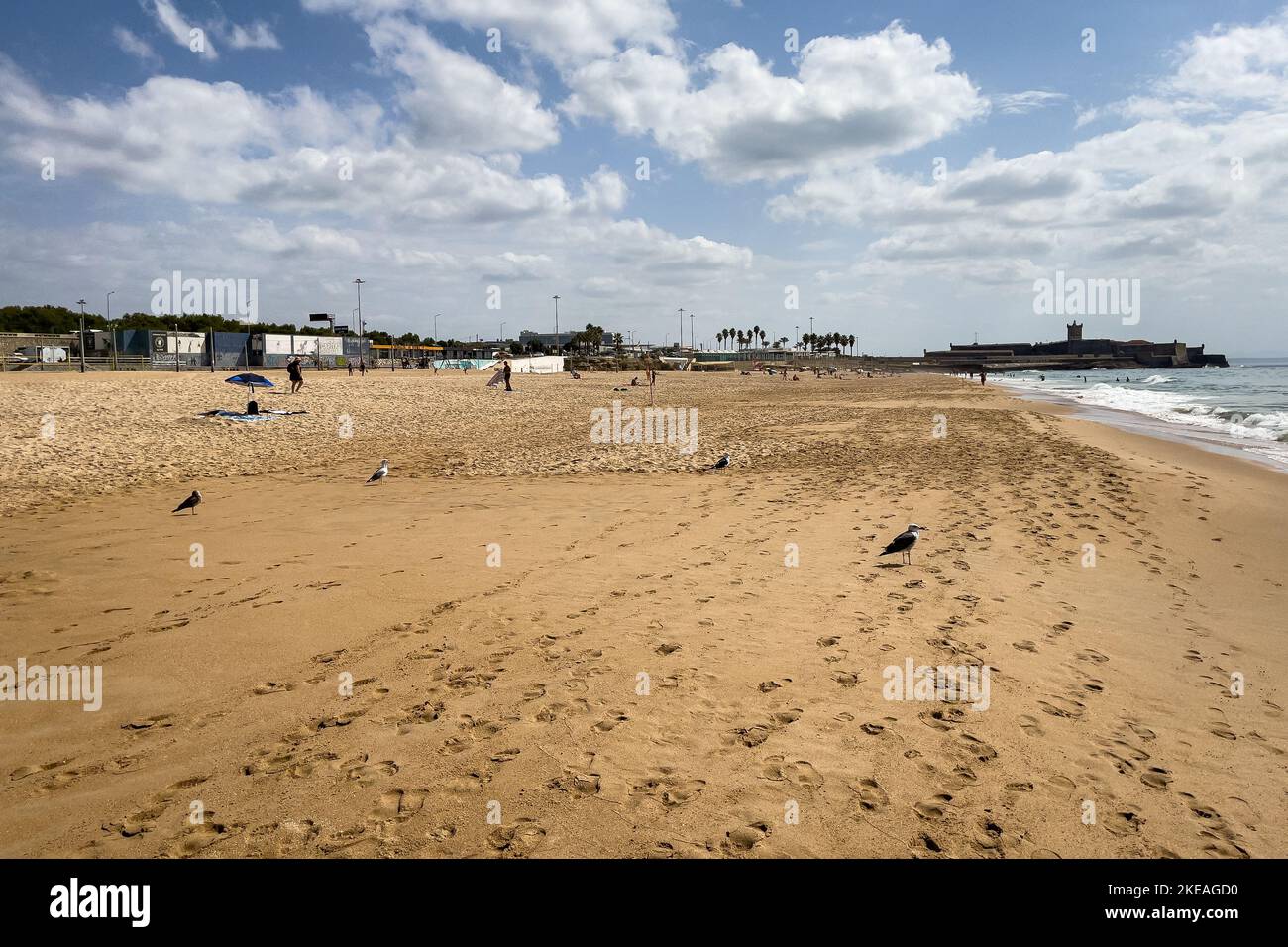 People enjoying their time on the beach in Carcavelos Stock Photo - Alamy