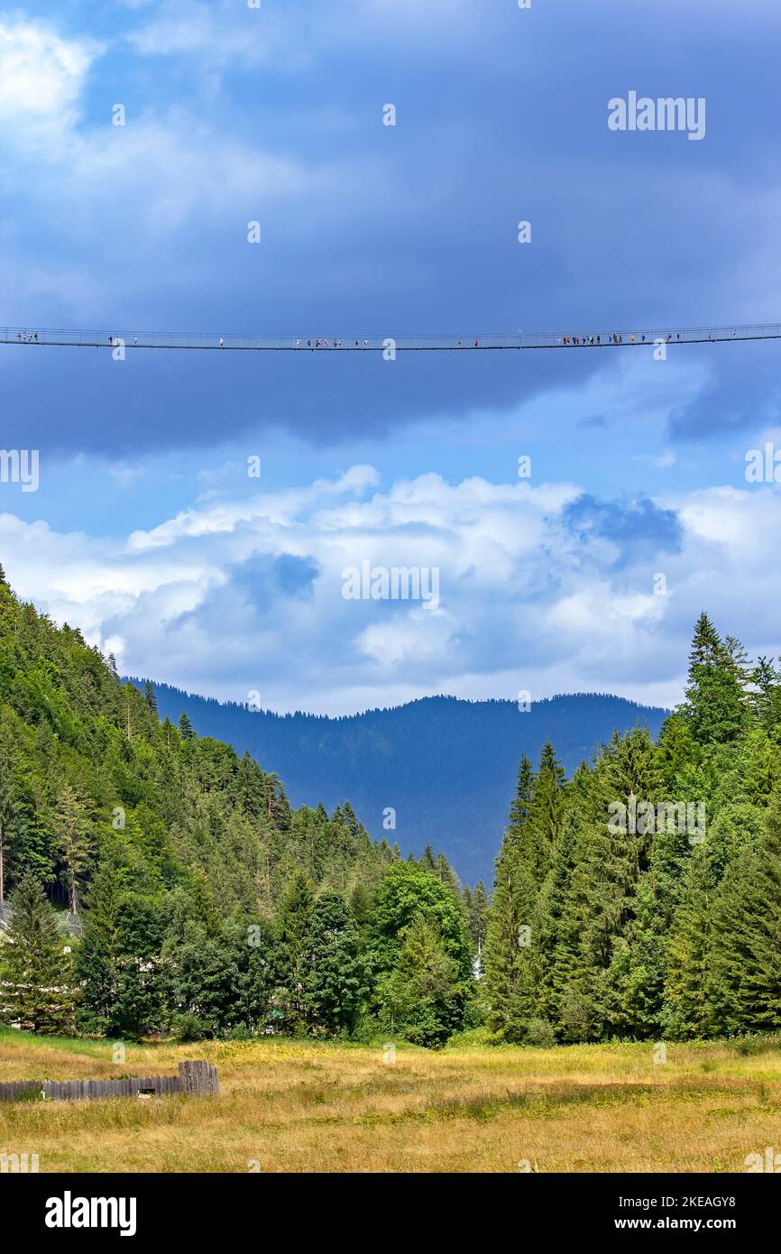 Pedestrian suspension bridge highline179 hi-res stock photography and ...