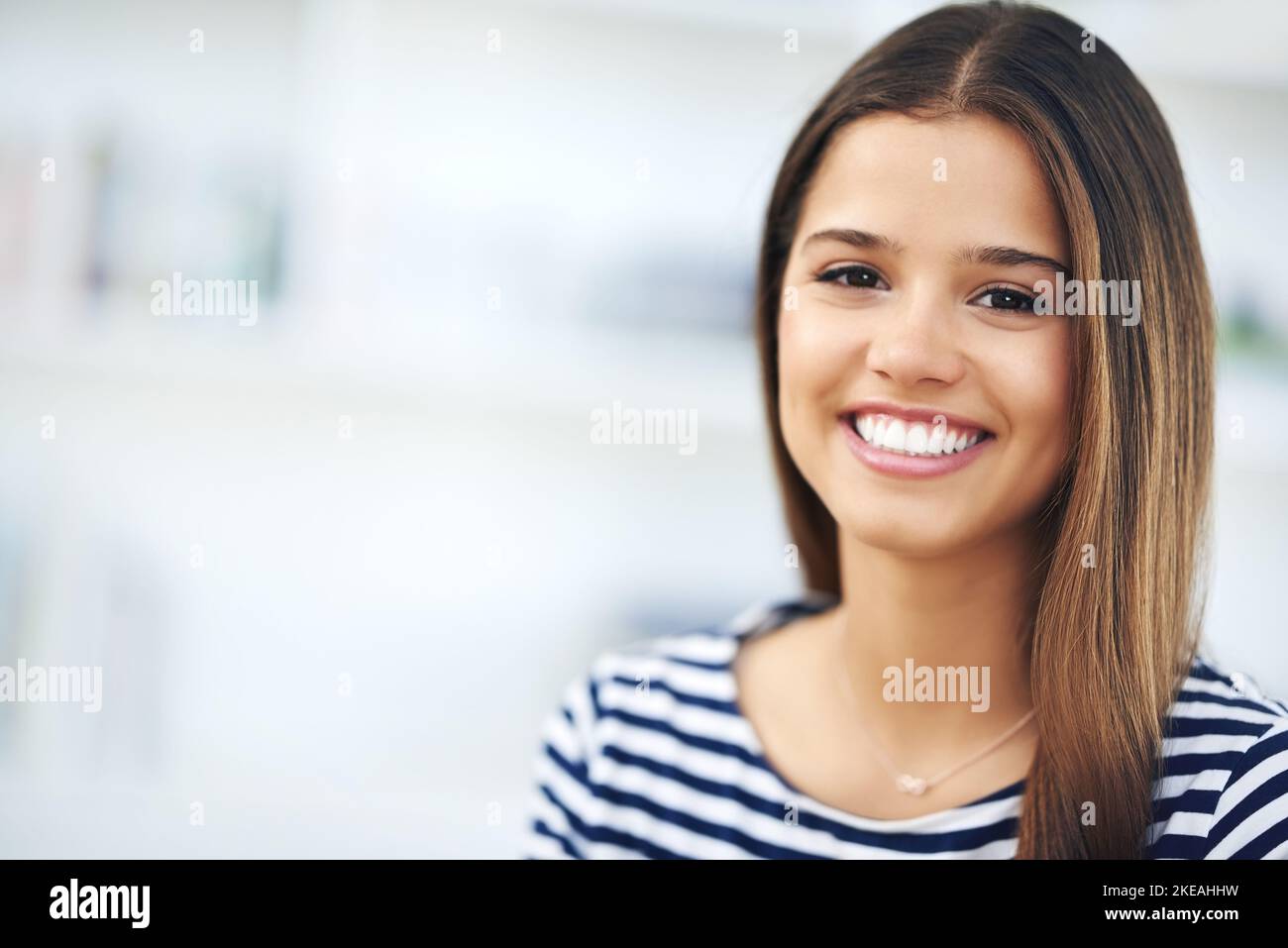 She has the perfect smile. Portrait of an attractive young woman ...