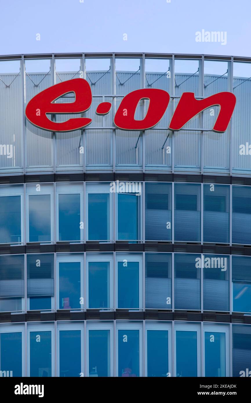logo of the E.ON SE electric utility company, headquaters, Germany ...