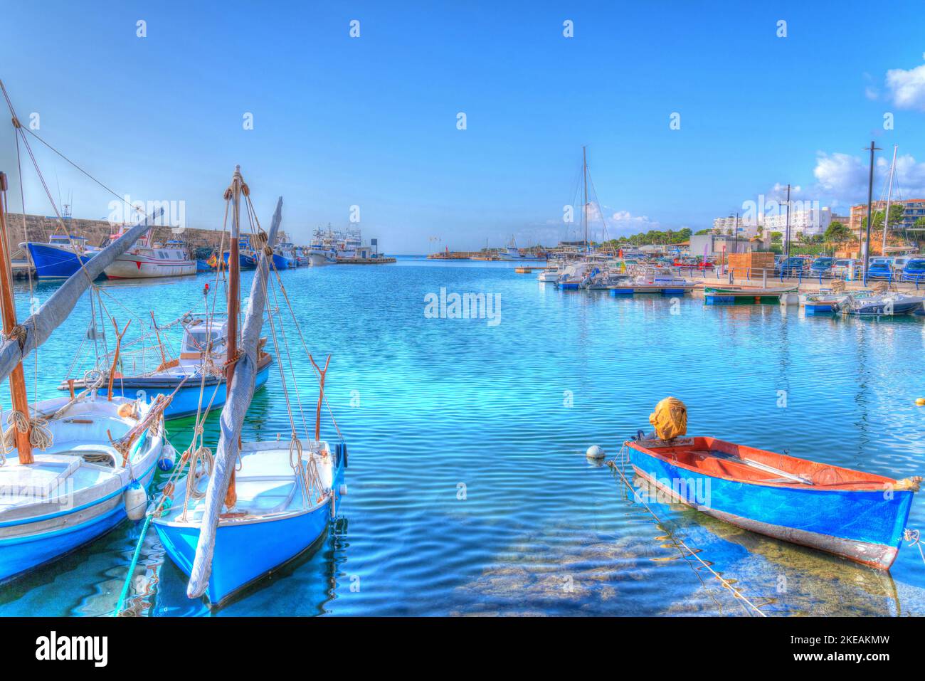 Boats in harbour L'Ametlla de Mar Spain Costa Dorada north of L`ampolla ...