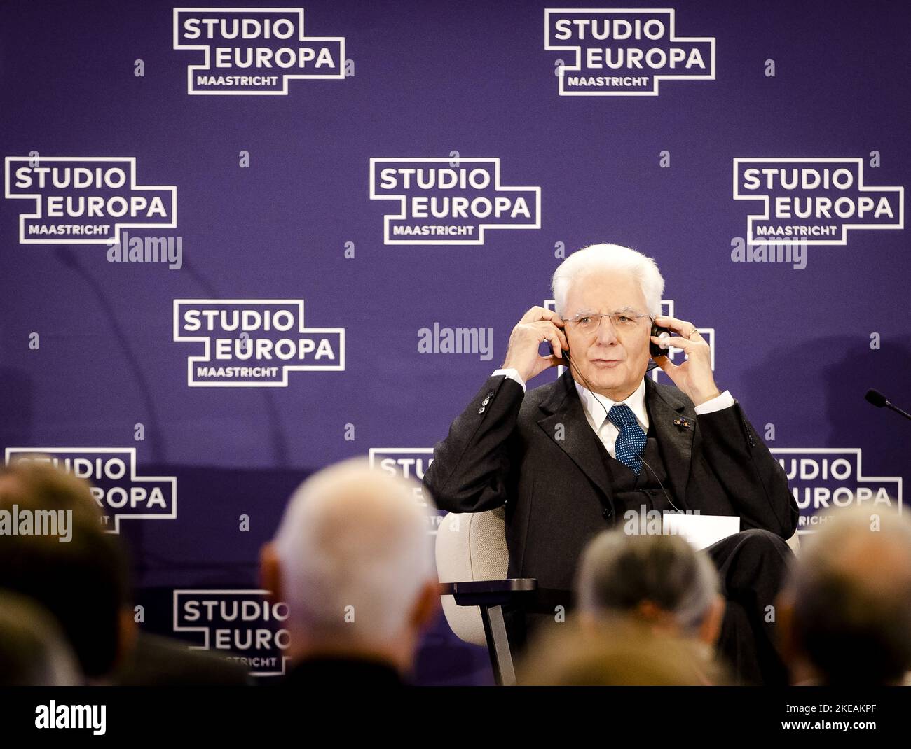MAASTRICHT - 2022-11-11 12:09:11 MAASTRICHT - Italian President Sergio Mattarella after a speech ...