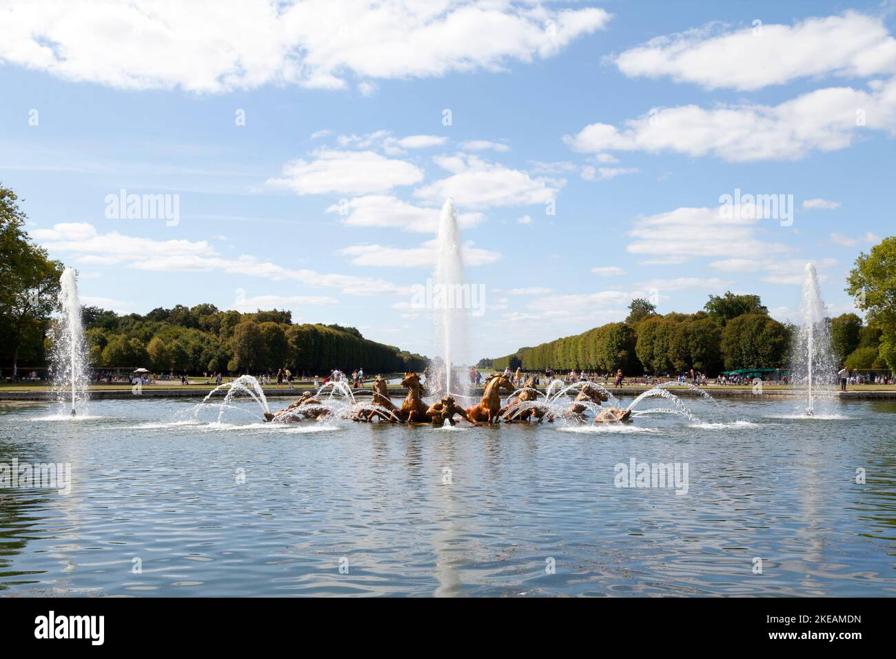 Versailles, France - August 20 2017: The Apollo Fountain is a gilded ...