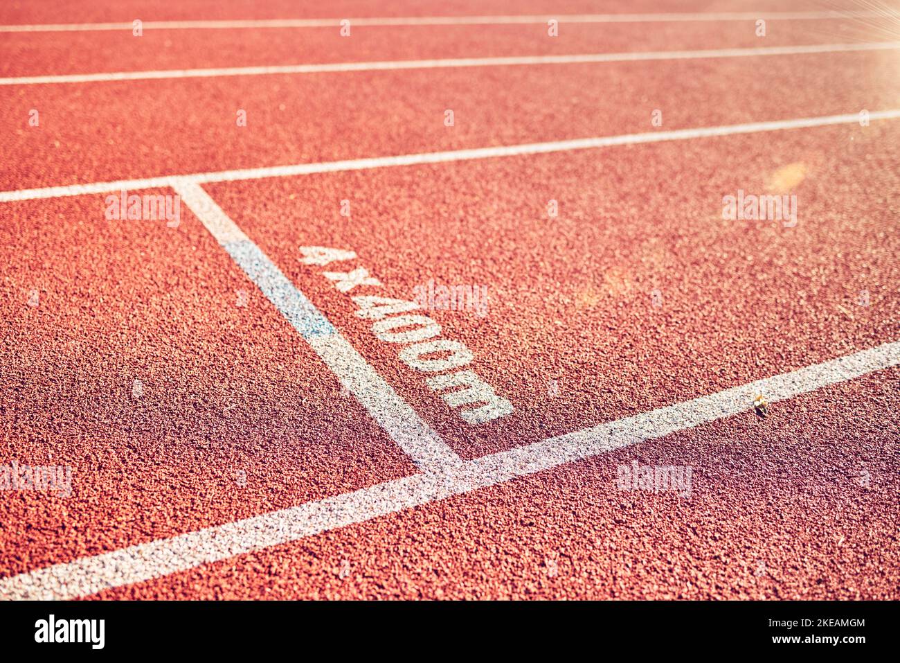 Sport, running track and stadium background for marathon, race and ...