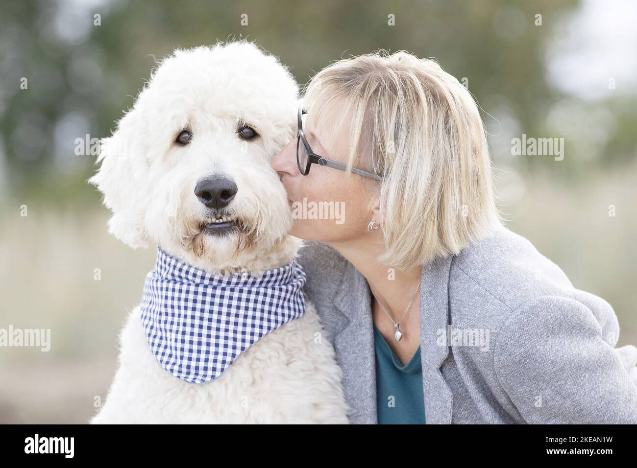 woman and Labradoodle Stock Photo - Alamy