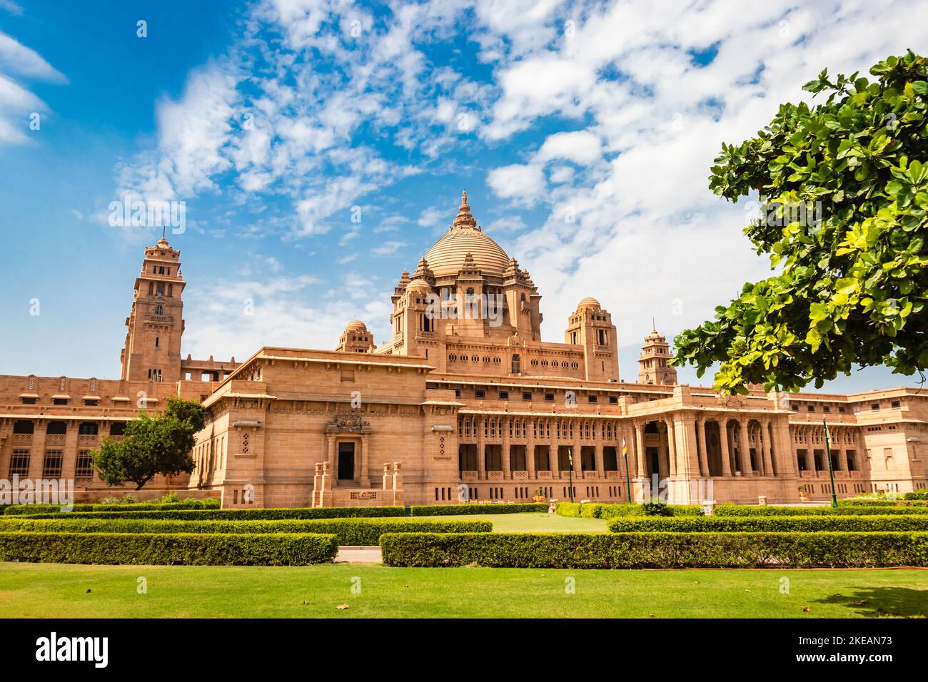 heritage king place with dramatic bright blue sky from flat angle image ...