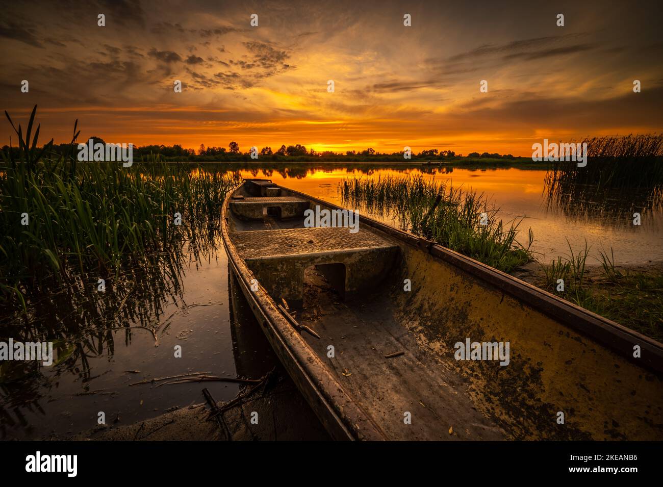 colorful and delightful sunset over the bug river Stock Photo - Alamy