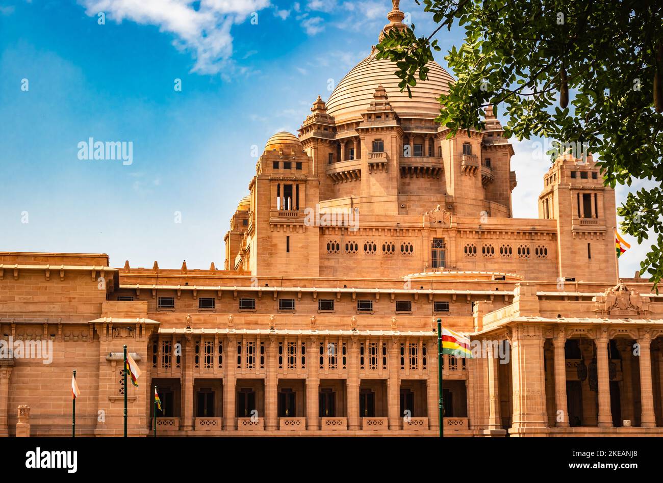 heritage king place with dramatic bright blue sky from flat angle image ...