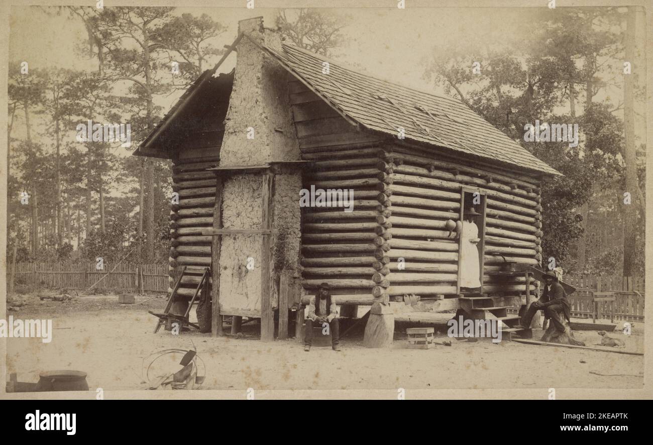 Vintage photo circa 1867 of an African American family living in a ...