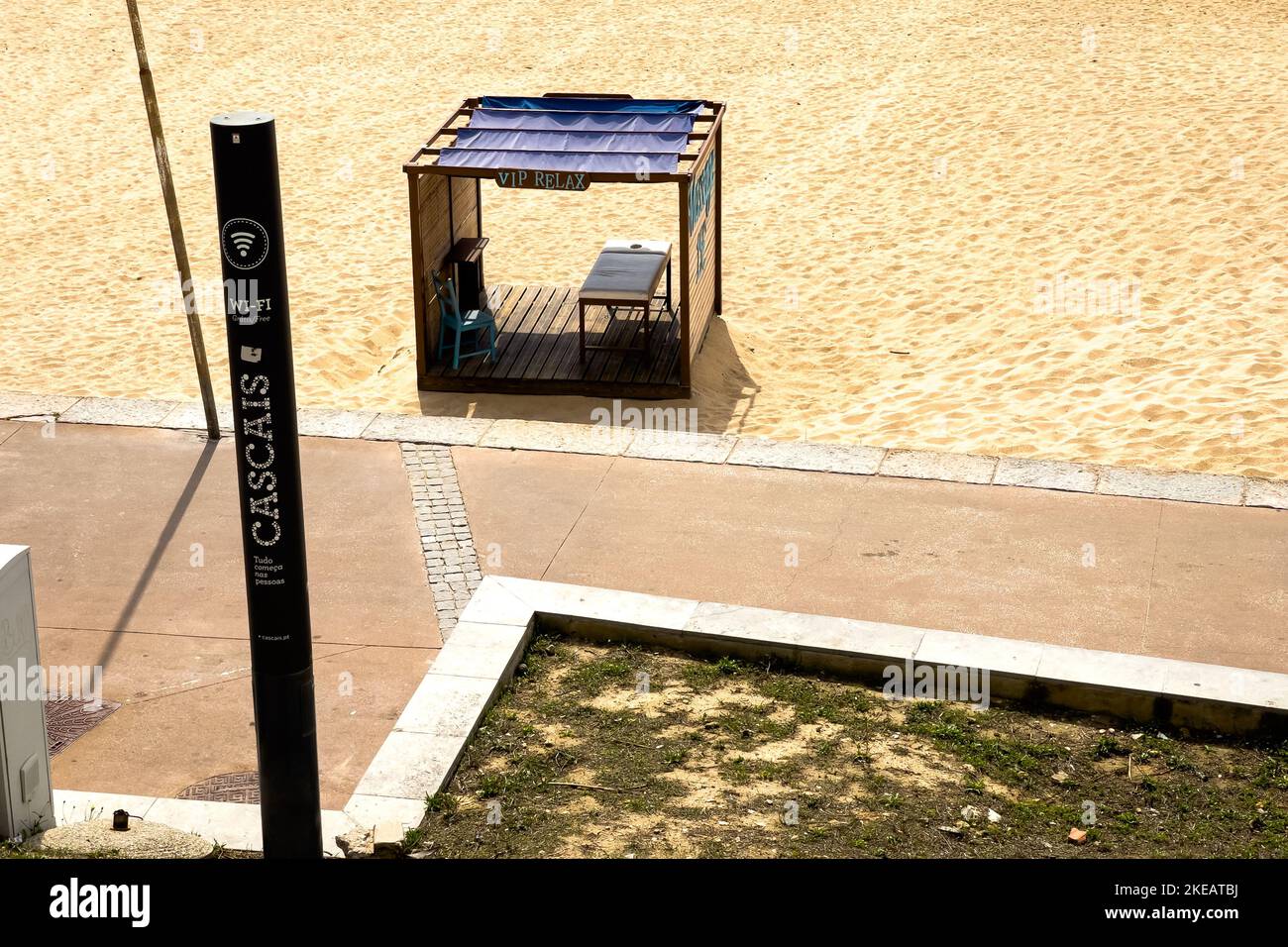 VIP relax spot on the beach in Carcavelos Stock Photo - Alamy