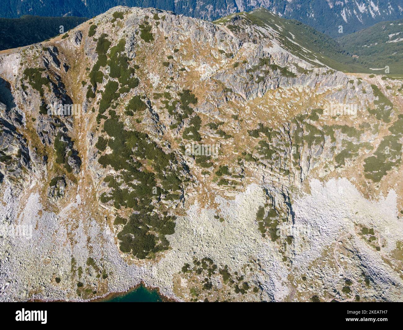 Amazing Aerial view of Rila mountain near Musala peak, Bulgaria Stock ...