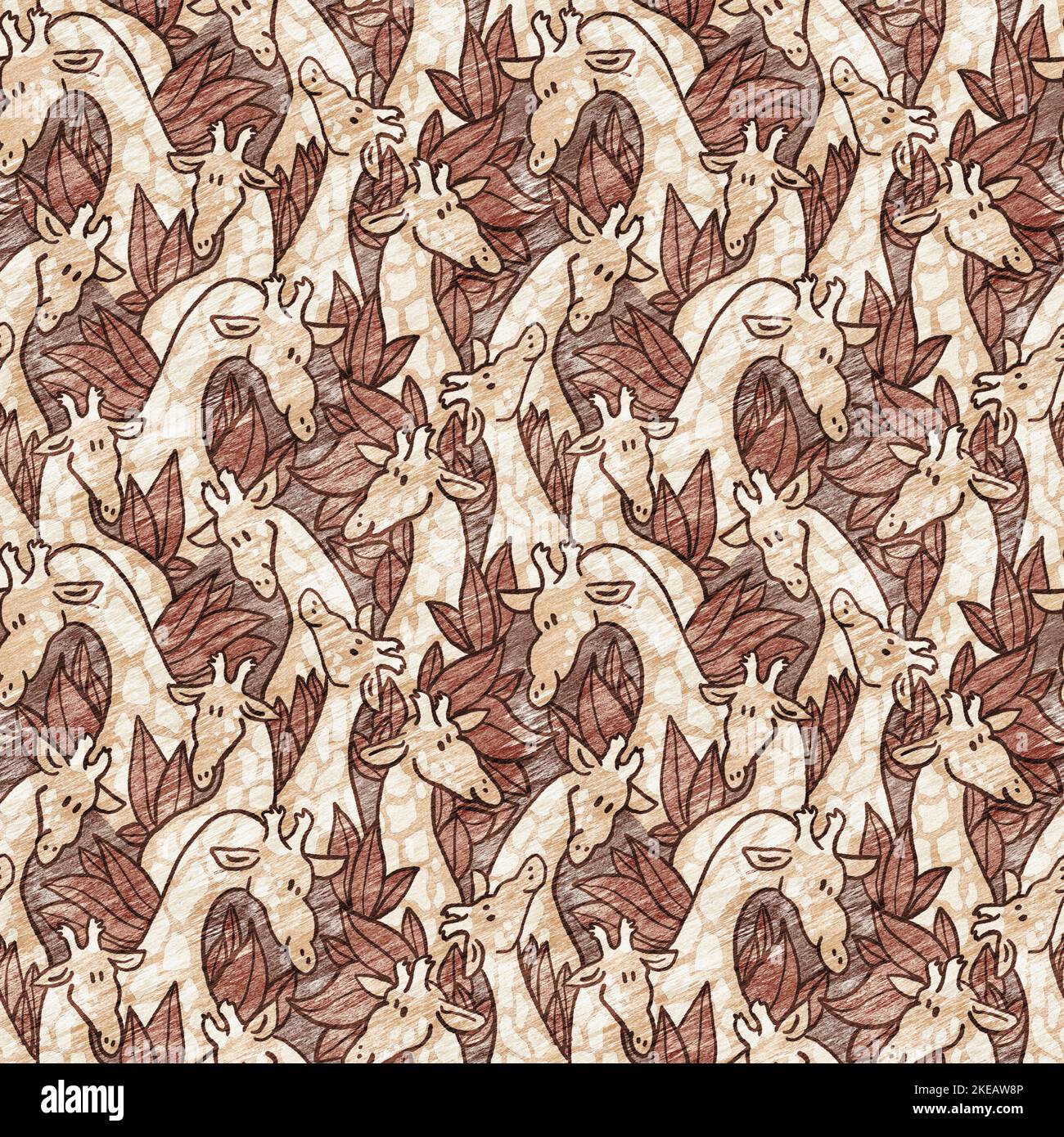 Cute safari wild giraffe animal pattern for babies room decor. Seamless ...