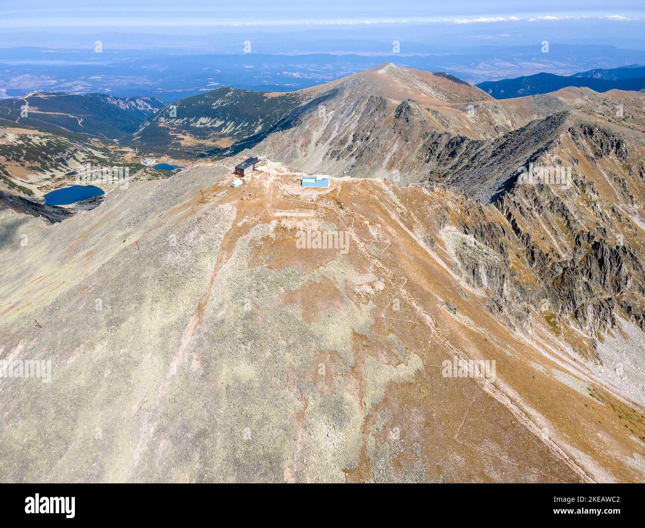 Amazing Aerial view of Rila mountain near Musala peak, Bulgaria Stock ...