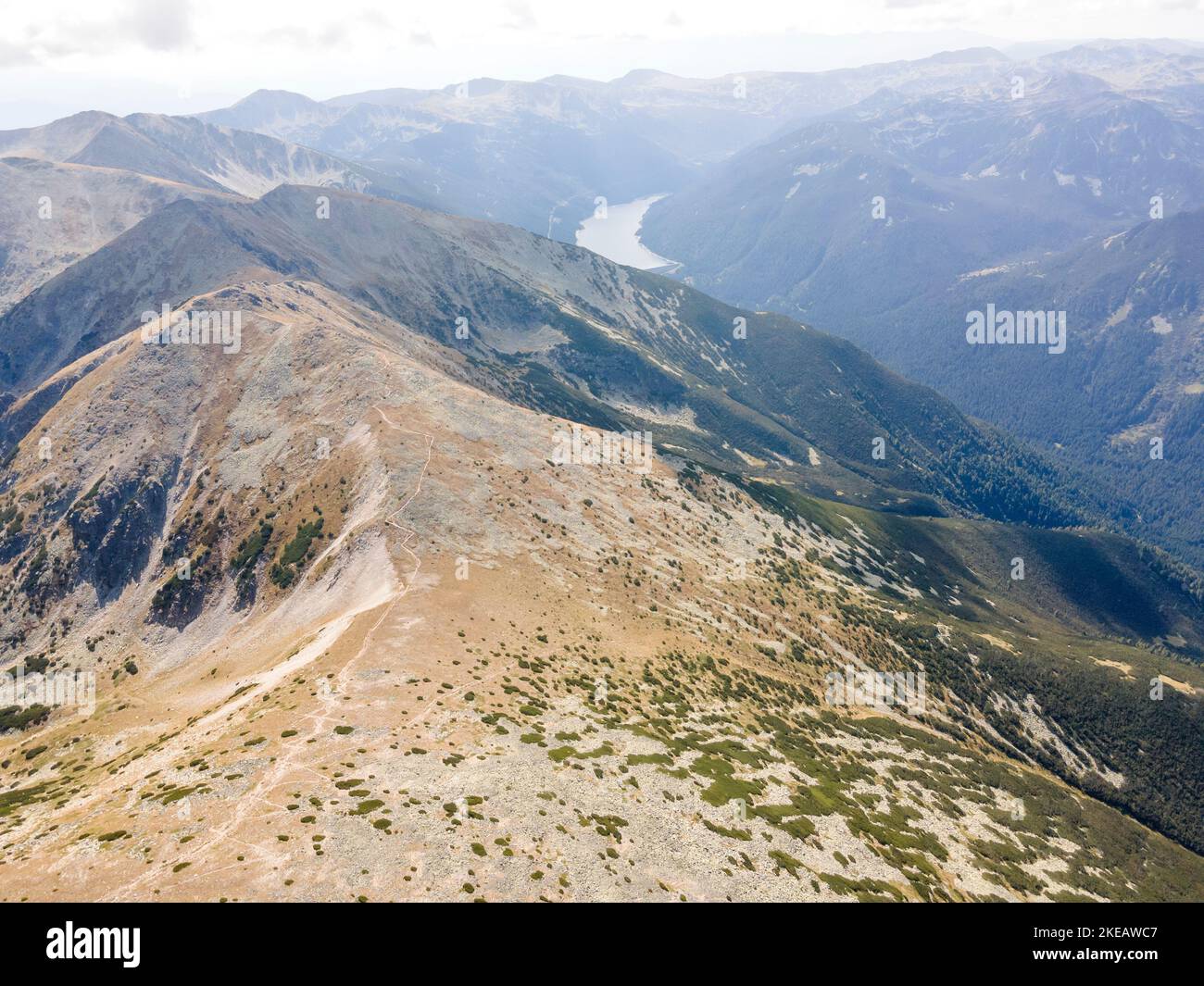 Amazing Aerial view of Rila mountain near Musala peak, Bulgaria Stock ...
