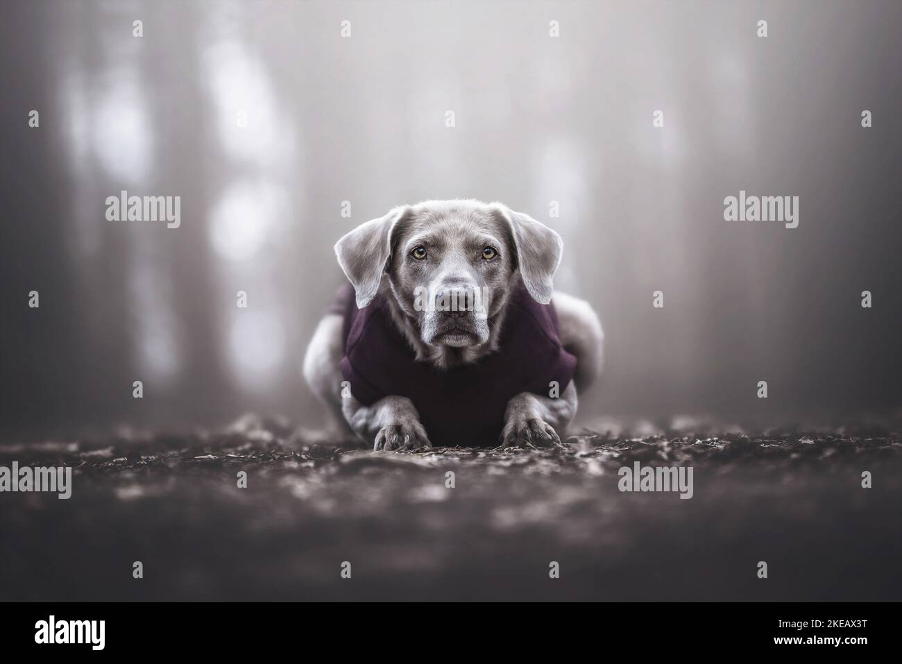 Labrador Retriever with colour dilution alopecia Stock Photo - Alamy