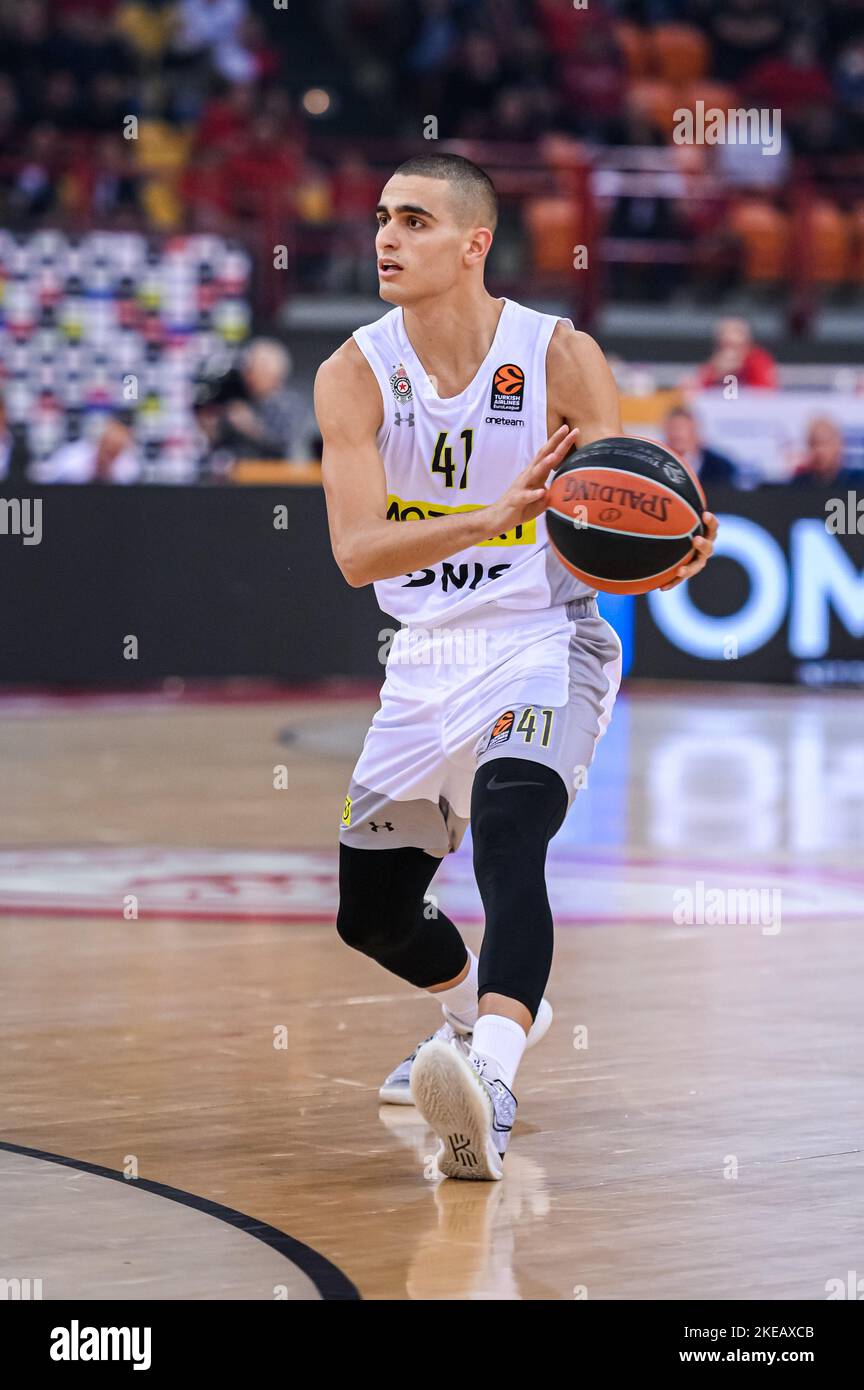 #41 YAM MADAR of Partizan during the Euroleague, Round 7, match between ...