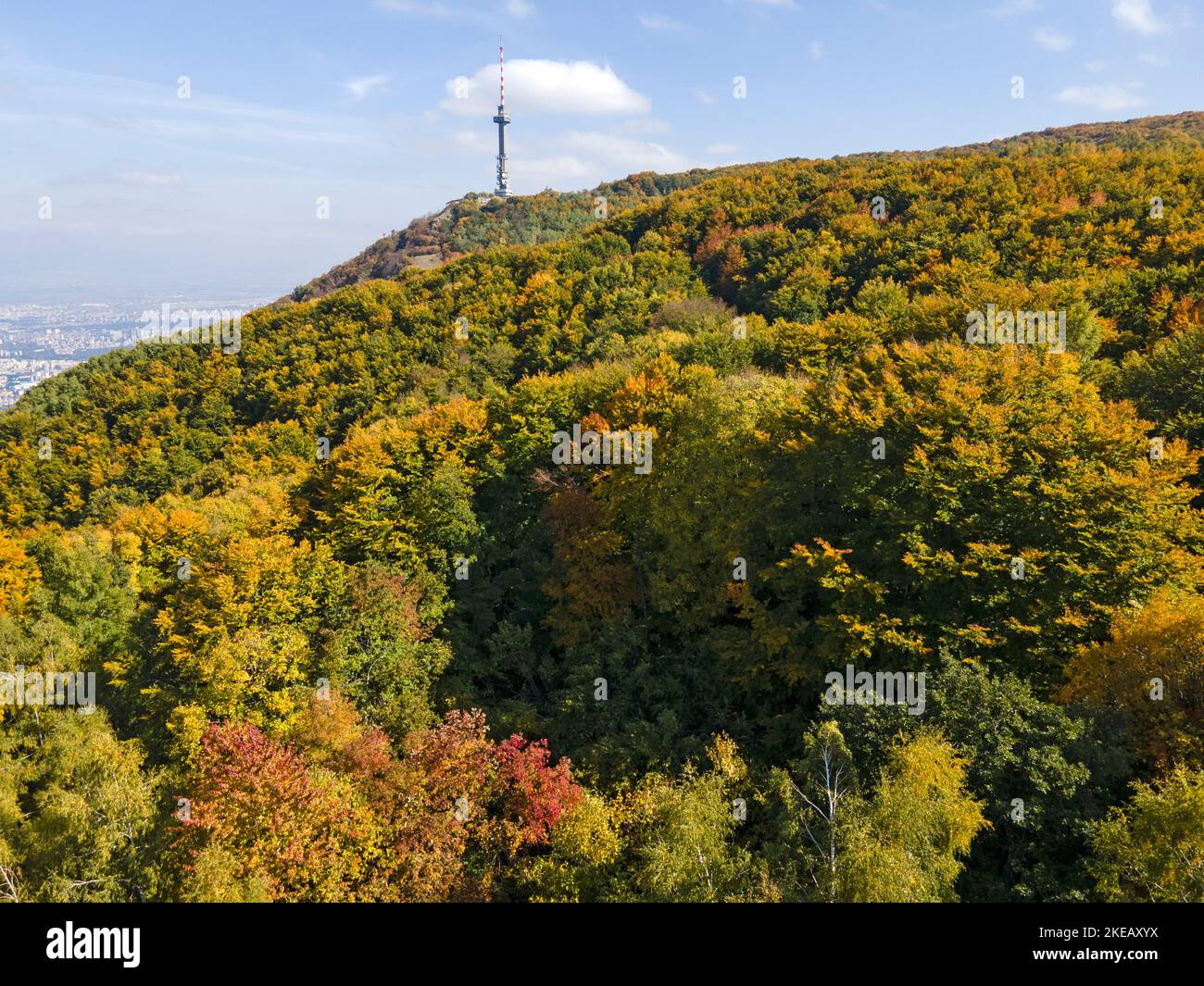 Amazing Aerial Autumn view of Vitosha Mountain, Bulgaria Stock Photo ...