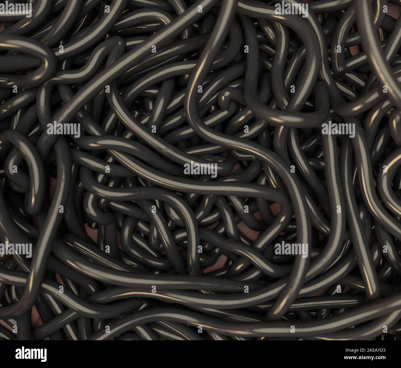 An untidy wooden bowl of black cuttlefish spaghetti on a warm cloth ...