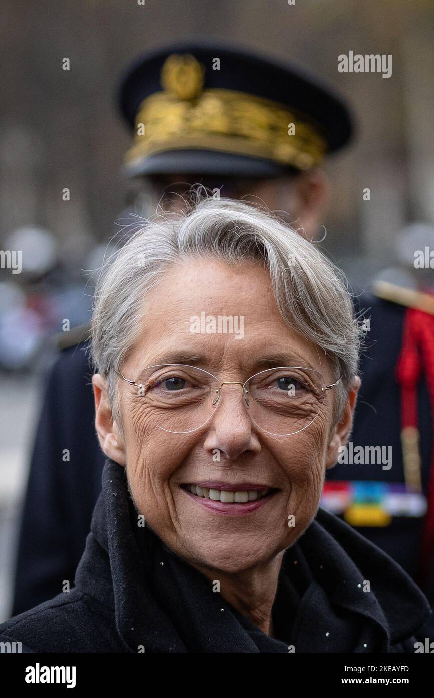 Paris, France, November 11, 2022, French Prime Minister, Elisabeth ...