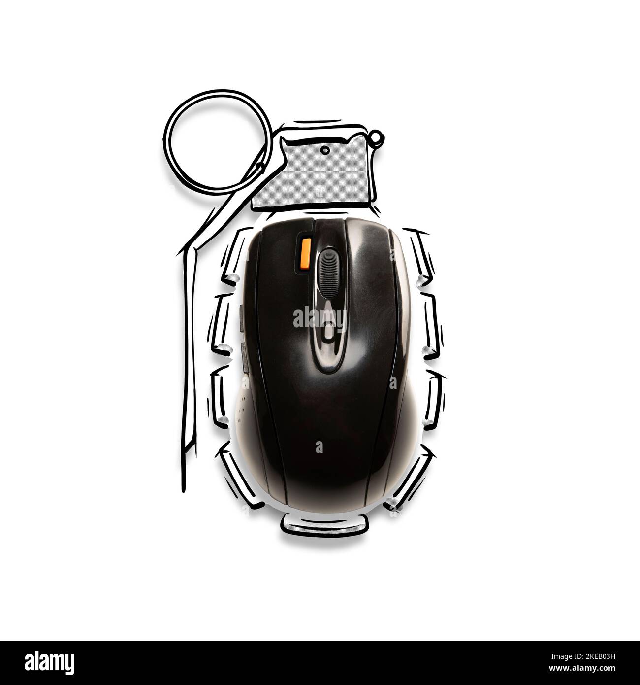 Contemporary art collage. Creative minimal design. Computer mouth ...