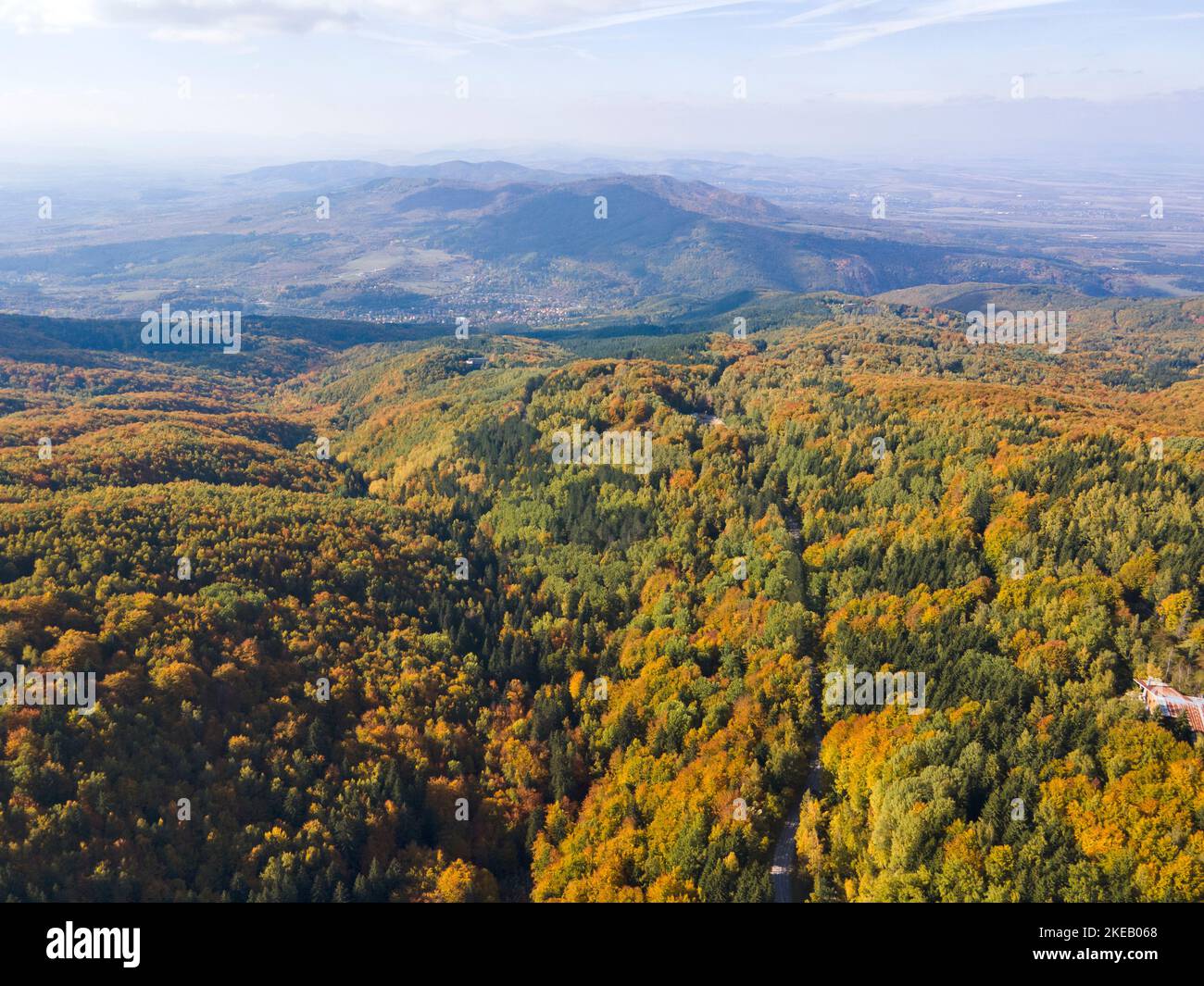 Amazing Aerial Autumn view of Vitosha Mountain, Bulgaria Stock Photo ...