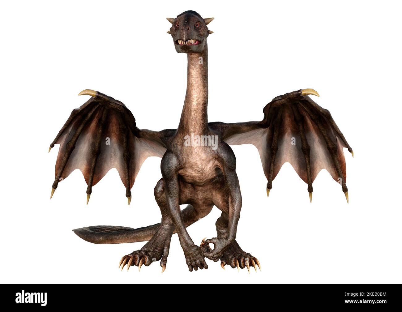 3D rendering of a fantasy dragon isolated on white background Stock ...