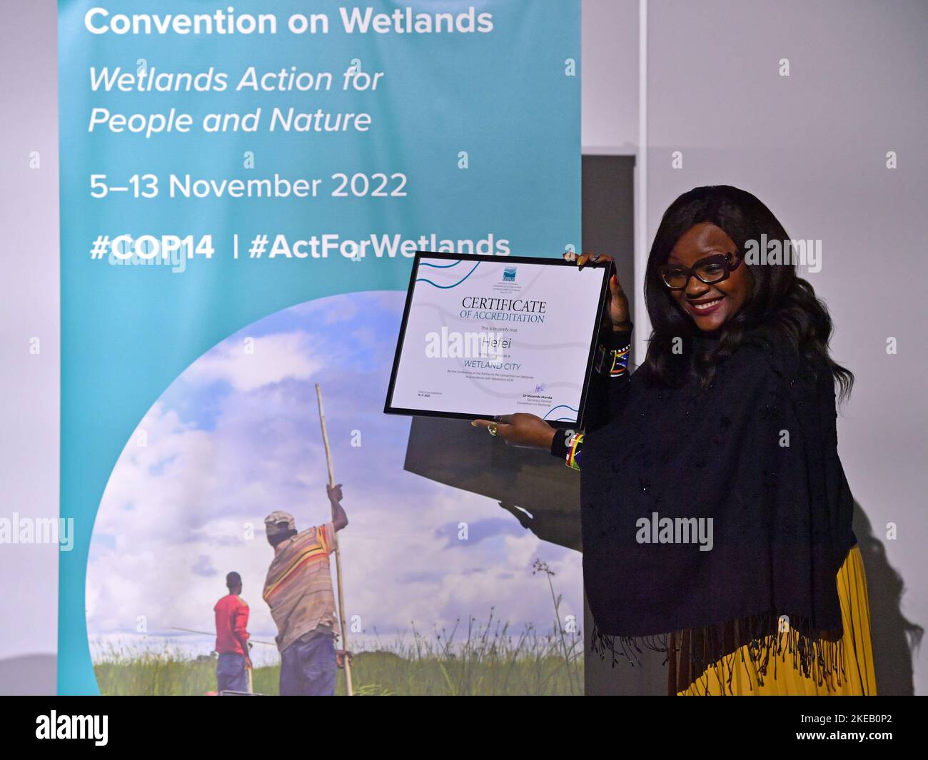 Geneva, Switzerland. 10th Nov, 2022. Musonda Mumba, secretary-general of the Ramsar Convention ...