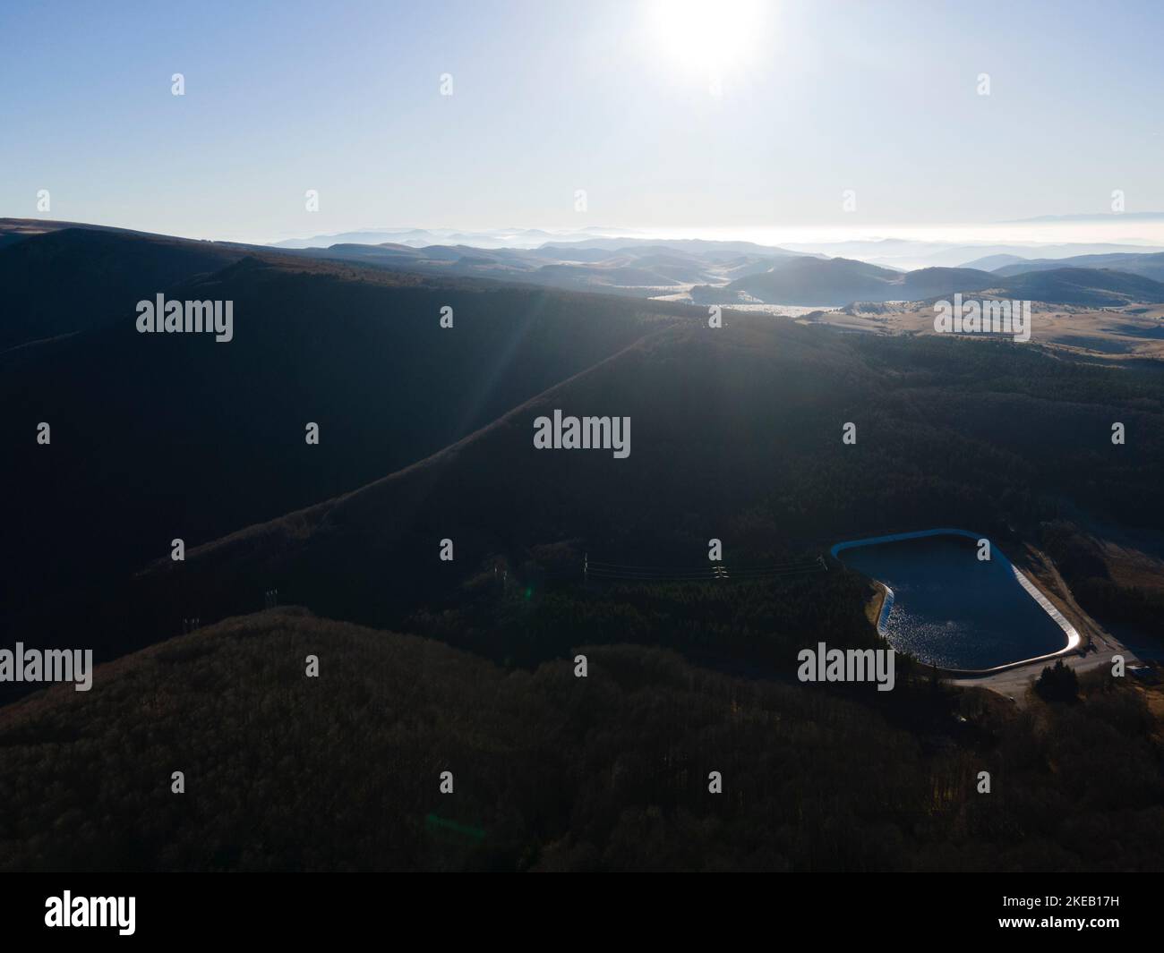 Aerial Autumn view of Petrohan Pass, Balkan Mountains, Bulgaria Stock ...