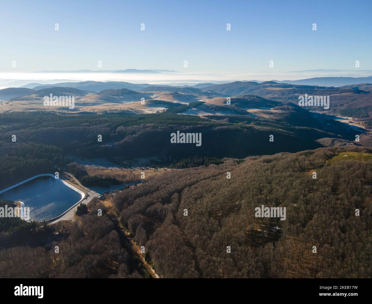Aerial Autumn view of Petrohan Pass, Balkan Mountains, Bulgaria Stock ...