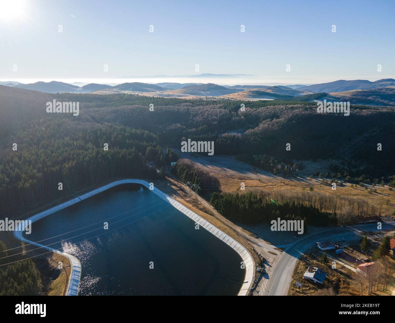 Aerial Autumn view of Petrohan Pass, Balkan Mountains, Bulgaria Stock ...