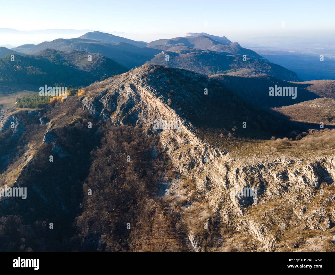 Amazing Aerial Autumn Landscape of Balkan Mountains and Vratsata pass ...