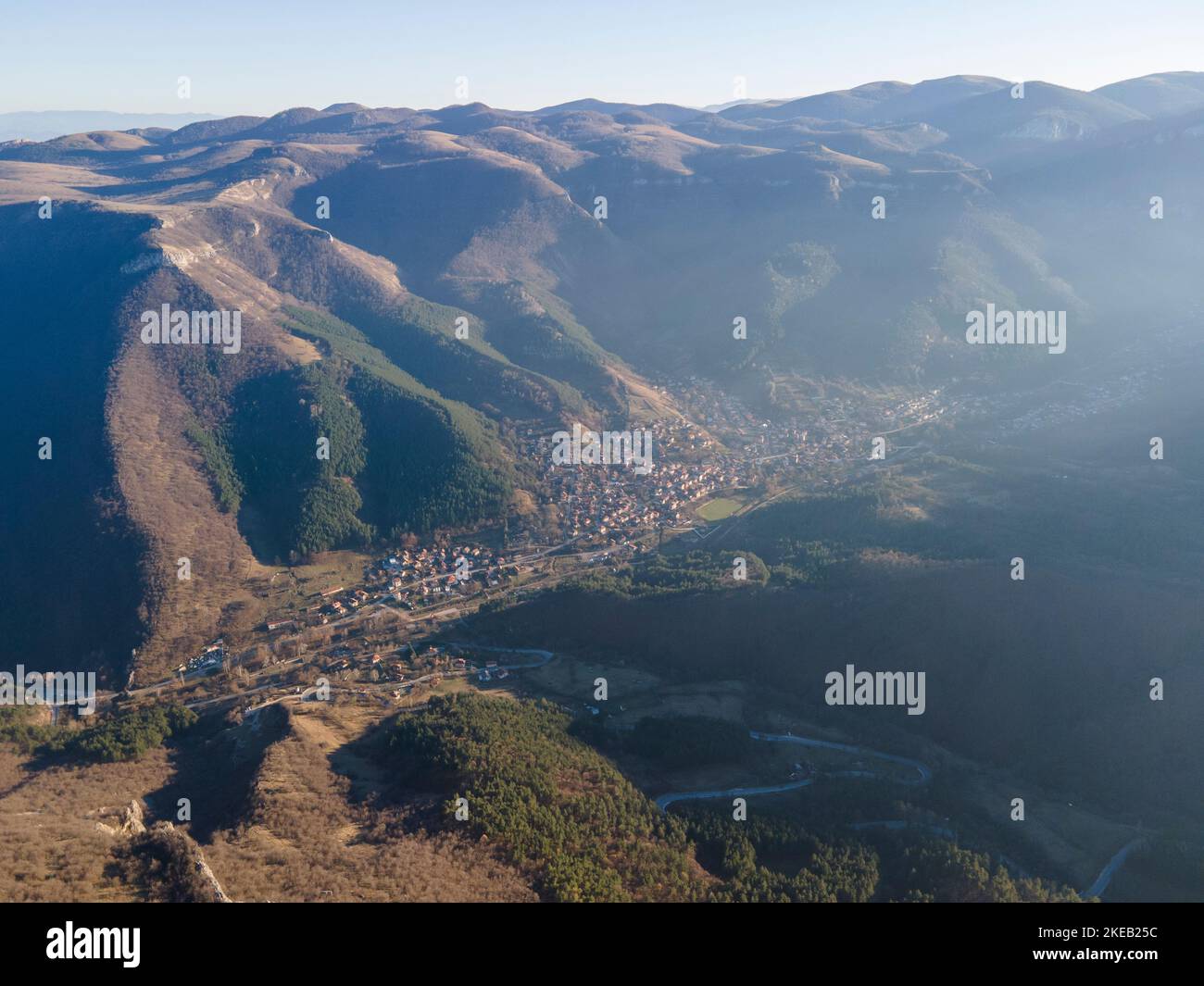 Amazing Aerial Autumn Landscape of Balkan Mountains and Vratsata pass ...