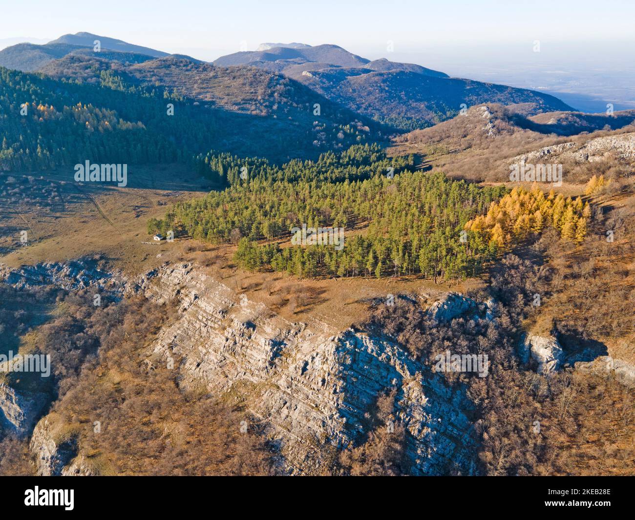 Amazing Aerial Autumn Landscape of Balkan Mountains and Vratsata pass ...