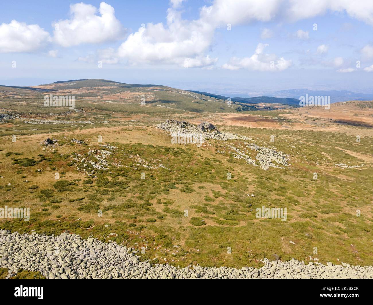 Aerial view of of Vitosha Mountain near Cherni Vrah Peak, Sofia City ...