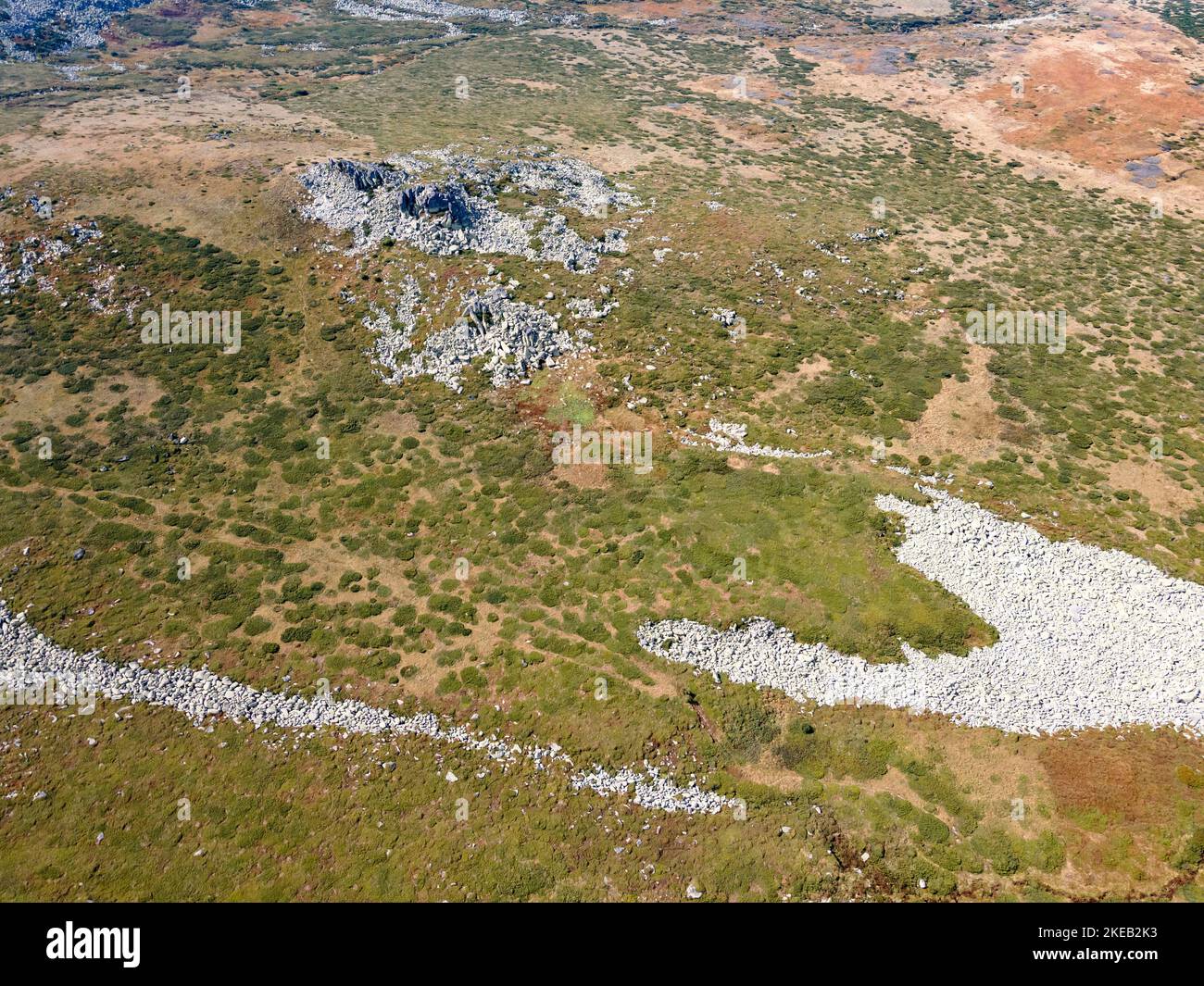 Aerial view of of Vitosha Mountain near Cherni Vrah Peak, Sofia City ...
