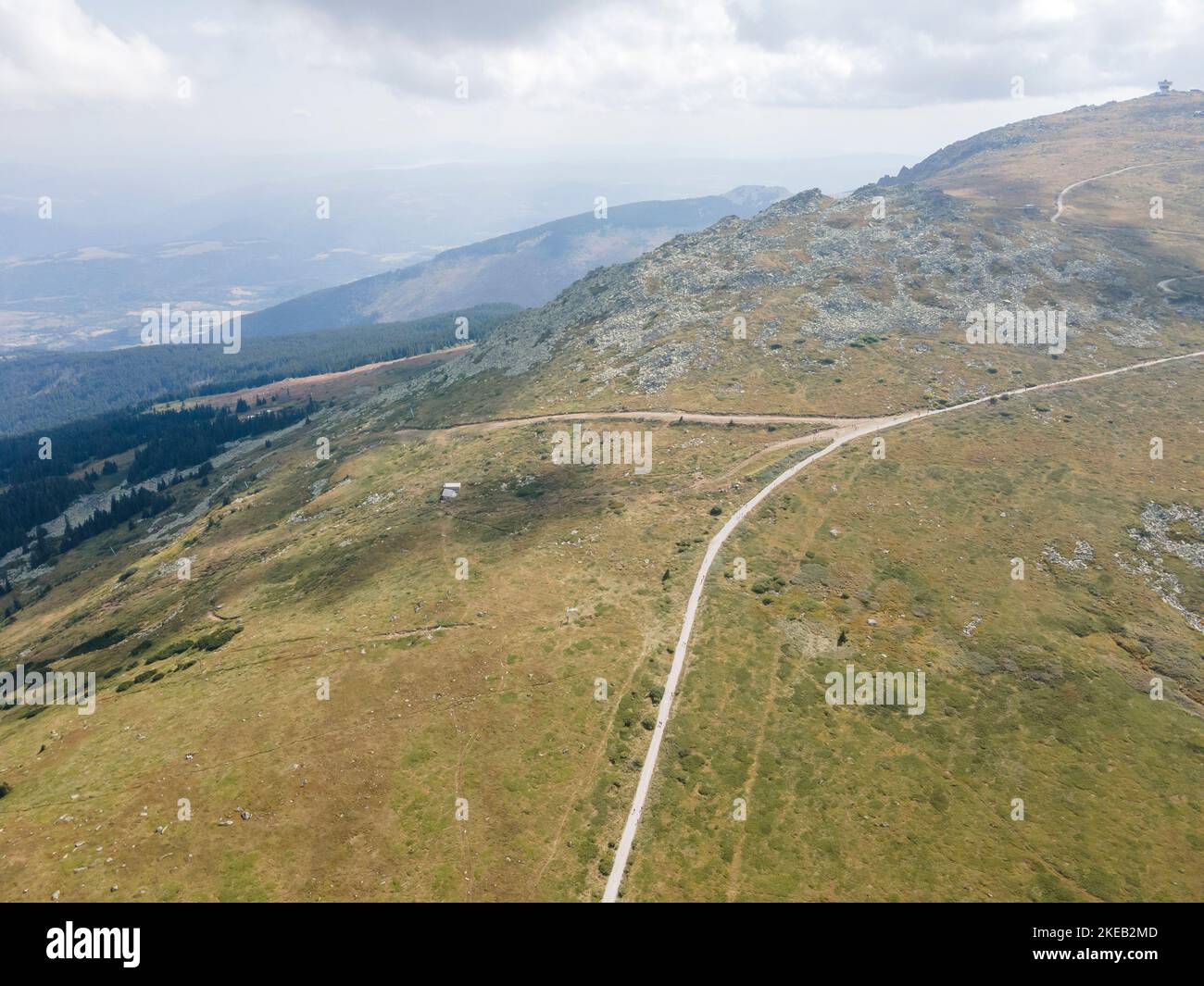 Aerial view of of Vitosha Mountain near Cherni Vrah Peak, Sofia City ...