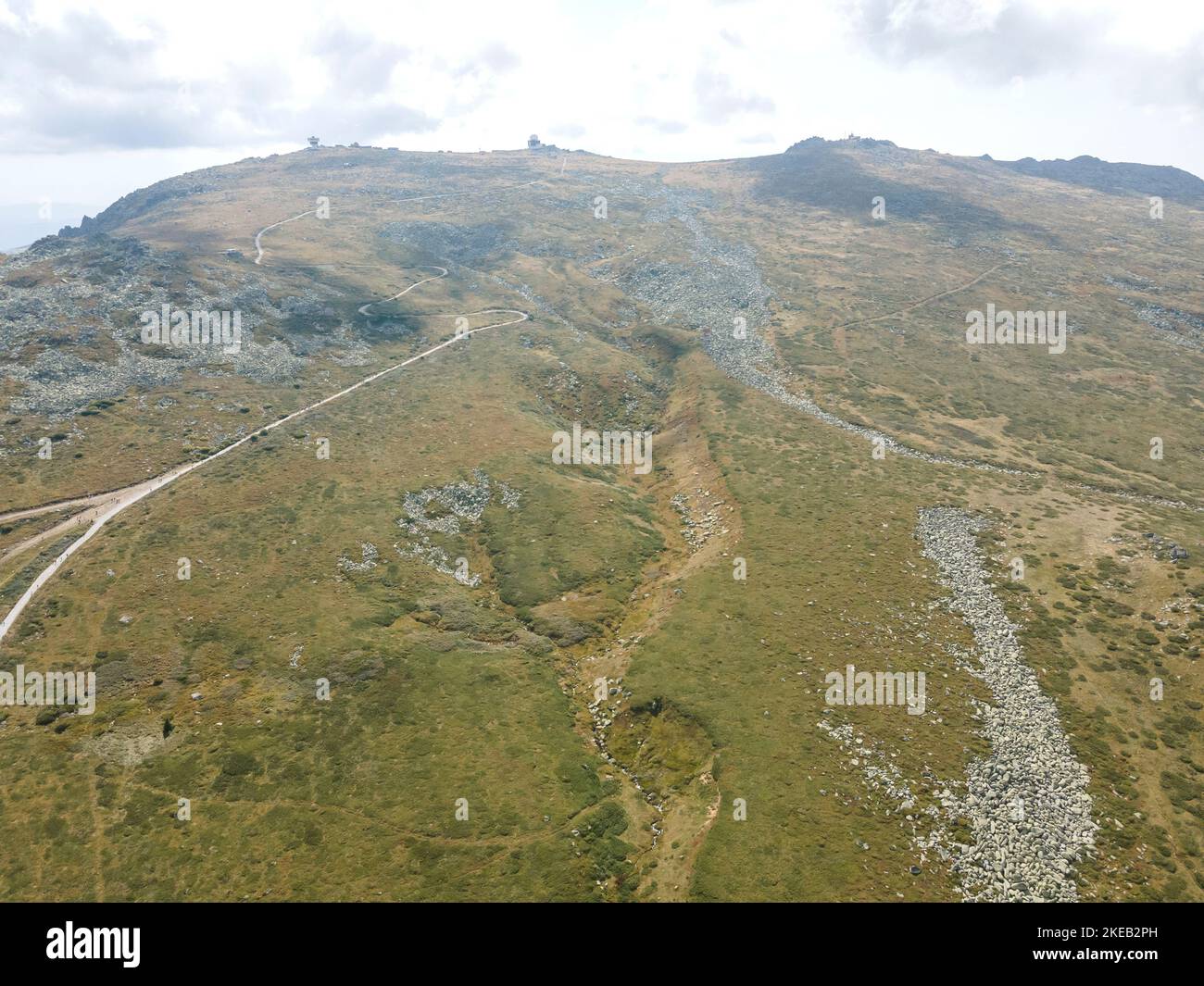 Aerial view of of Vitosha Mountain near Cherni Vrah Peak, Sofia City ...