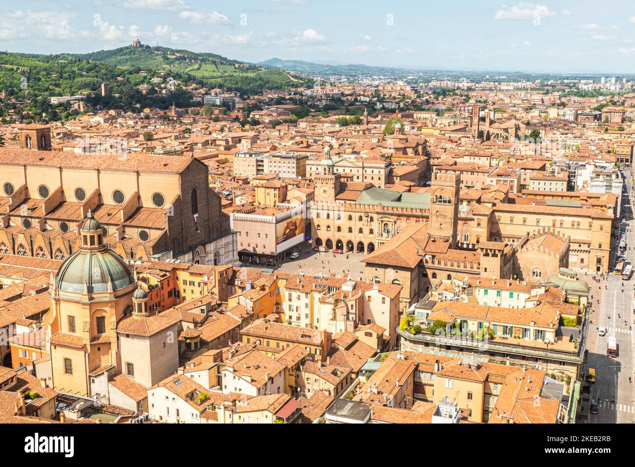 Bologna, Italy: 04-15-2021: Aerial view of Bologna with the beautiful ...