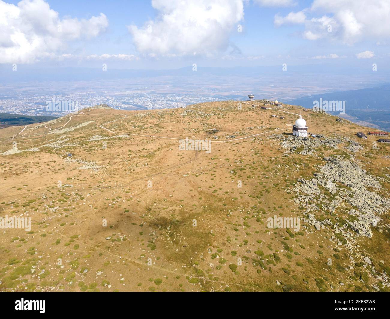 Aerial view of of Vitosha Mountain near Cherni Vrah Peak, Sofia City ...